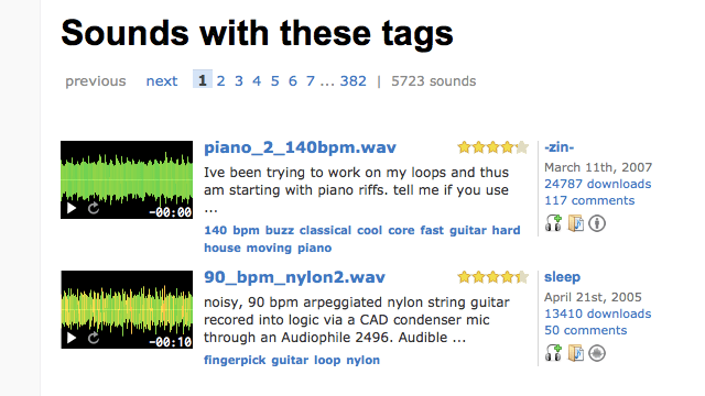 Freesound.org 免費下載 CC 授權配樂、音效素材