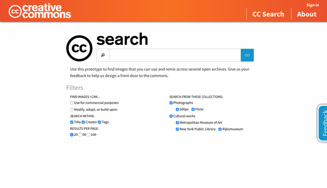 Creative Commons 官方免費圖庫搜尋器，搜尋 Flickr、500px 等網站 CC 授權圖片下載