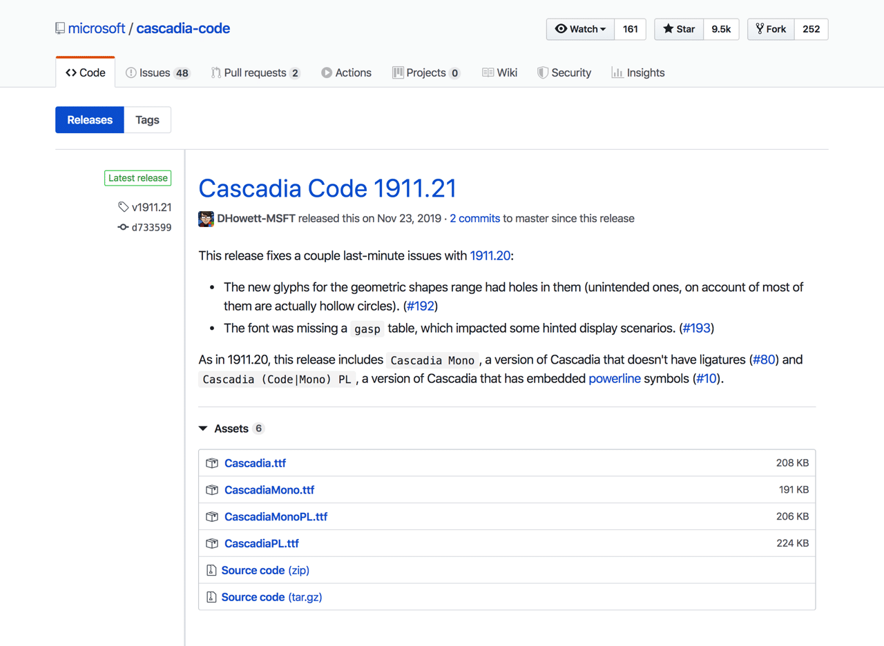 Cascadia Code 微軟釋出免費等寬字型，開源更適合程式碼編輯器和終端機