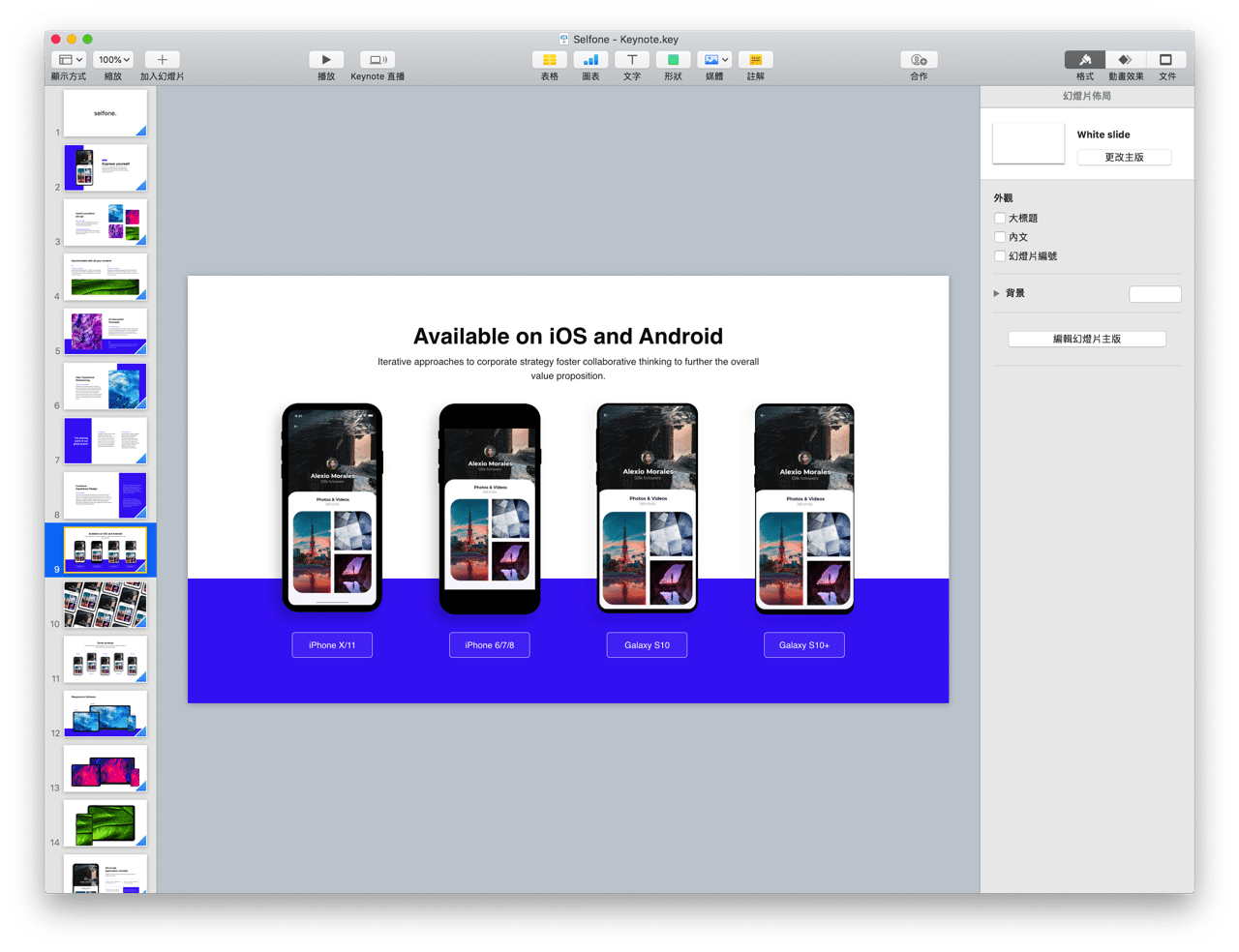 Selfone 免費 PowerPoint 投影片版型，適合應用程式開發者