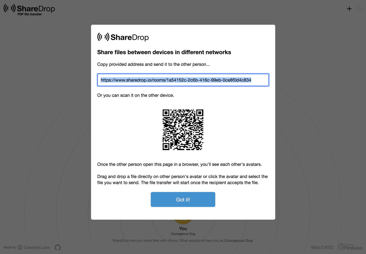 ShareDrop 將手機裡相片影片傳到電腦，只需打開瀏覽器掃描 QR Code