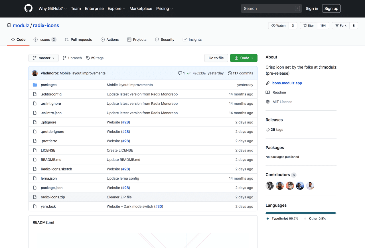 Radix Icons 小型 SVG 免費圖示集，Figma、Sketch 格式下載