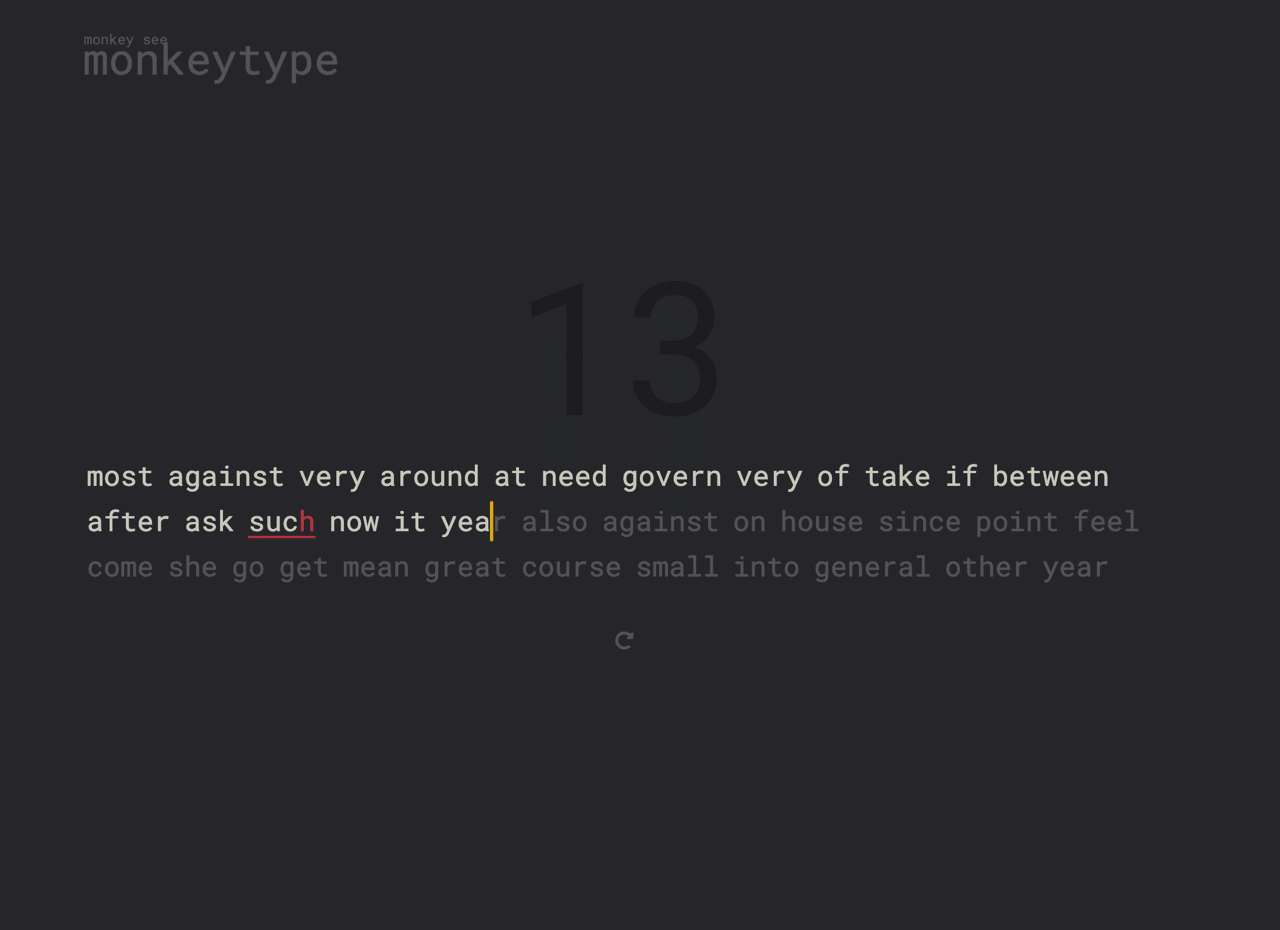 Monkeytype 超專業線上英打練習服務，設定模式產生打字速度結果