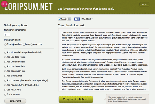 12 個你應該知道的中英文假字、文章產生器（Lorem Ipsum） – 免費資源網路社群