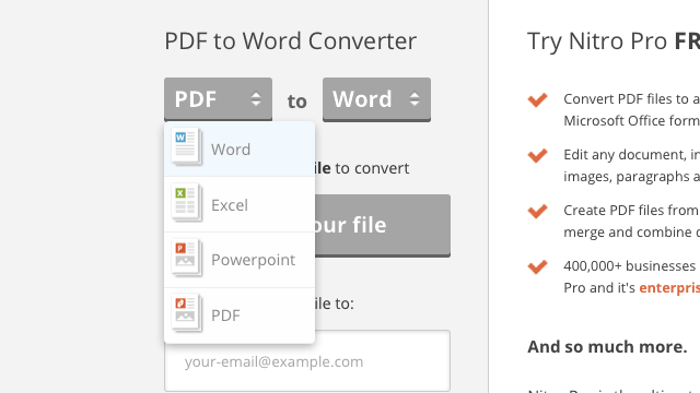 Nitro 提供線上 PDF、Word、Excel、PowerPoint 轉檔工具 – 免費資源網路社群