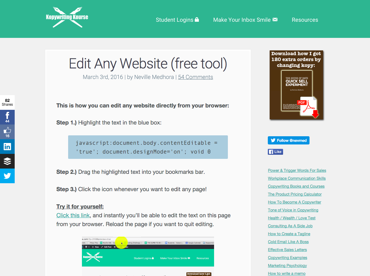 Edit Any Website 只要一行程式碼就能編輯任何網頁！直接把瀏覽器變身網頁測試工具 – 免費資源網路社群