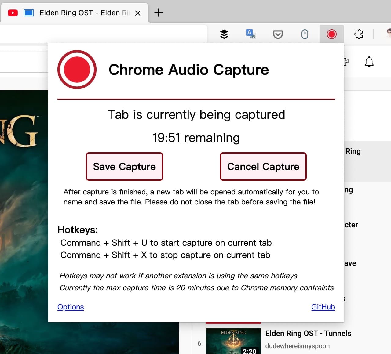 Chrome Audio Capture 對網頁進行錄音、錄製聲音轉 MP3 或 WAV