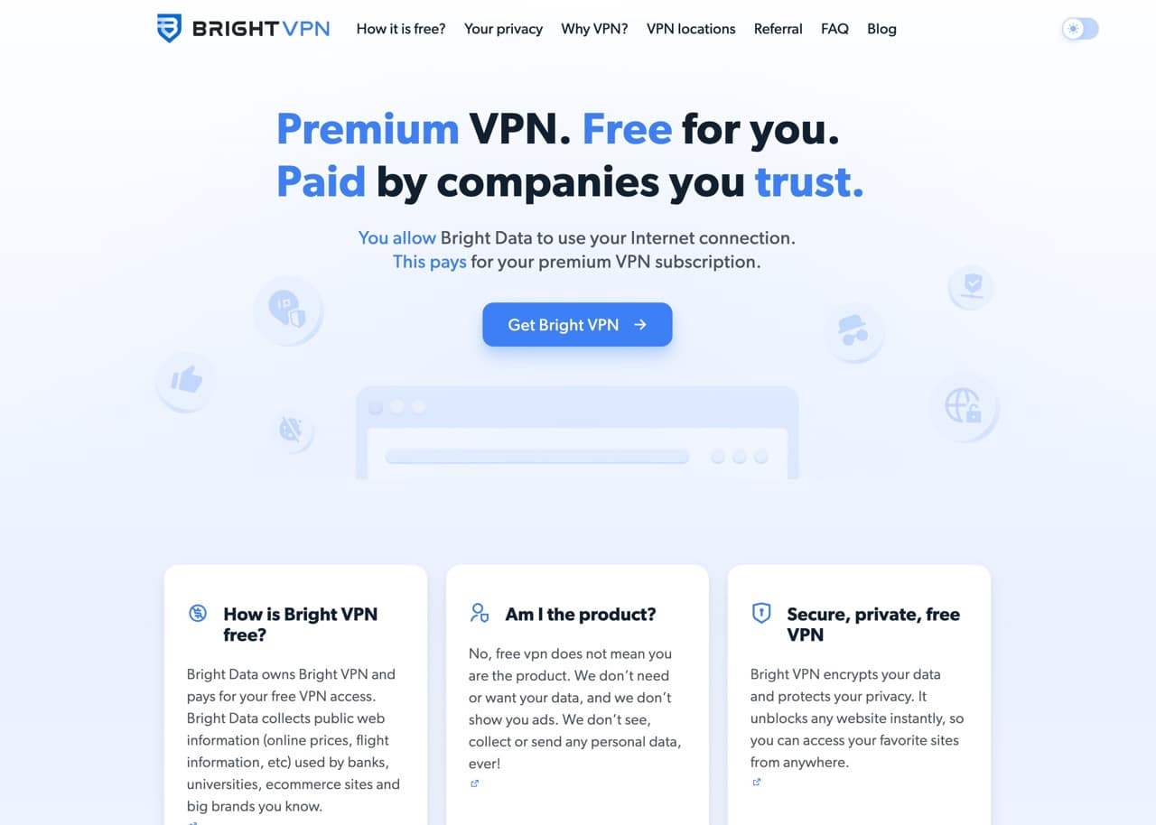 Bright VPN 全免費跨區下載最佳夥伴，解鎖全球 40+ 國家連線節點