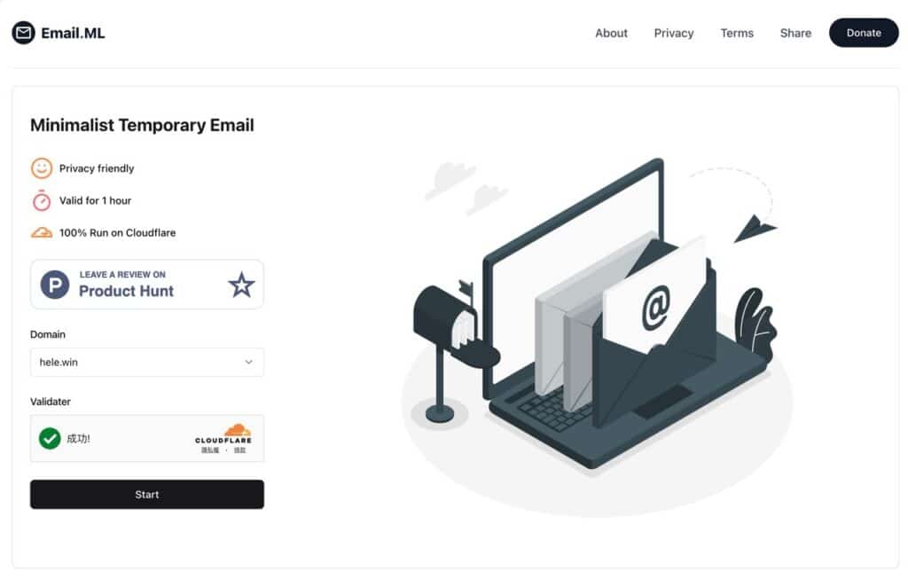 Temp Mail 免費易用的暫時信箱，隨機產生 Email 收信地址無使用限制