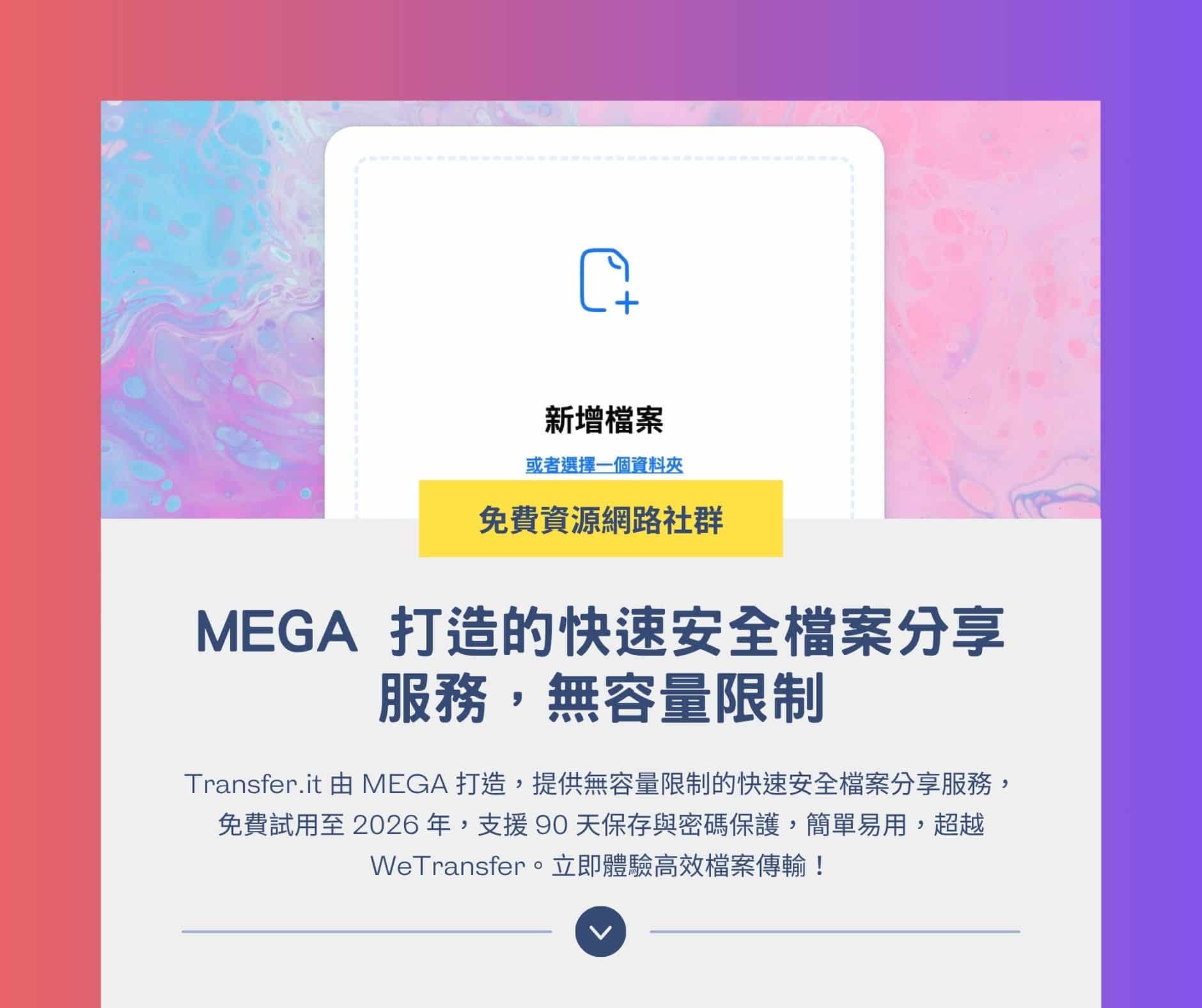Transfer.it：MEGA 打造的快速安全檔案分享服務，無容量限制 – 免費資源網路社群