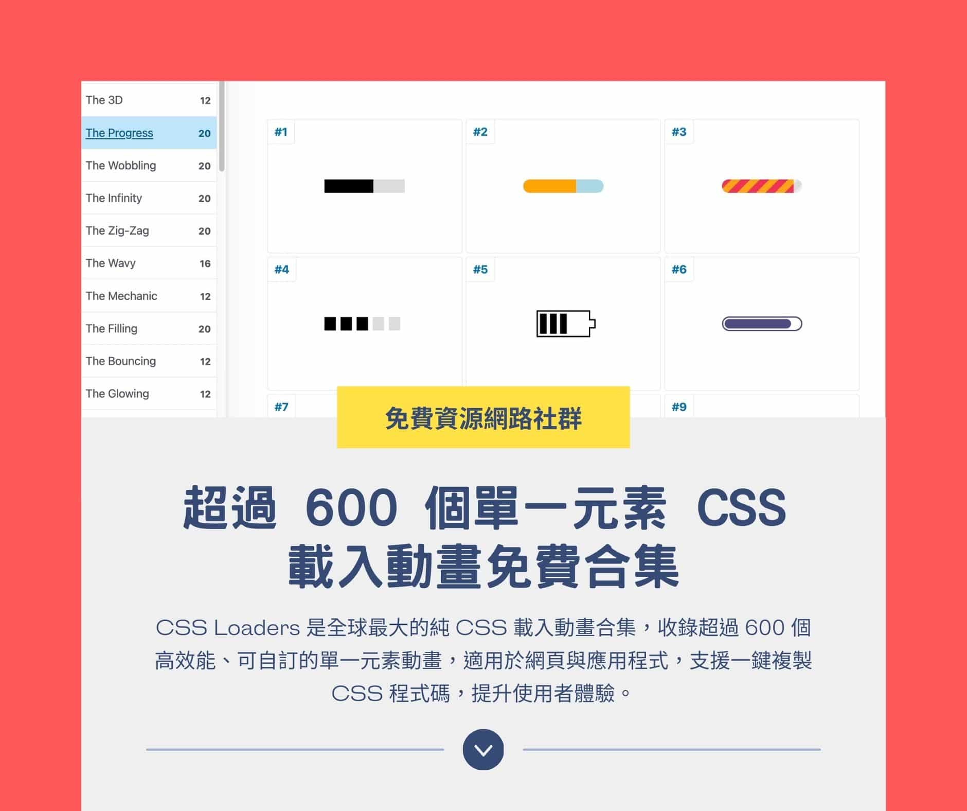 CSS Loaders：超過 600 個單一元素 CSS 載入動畫免費合集 – 免費資源網路社群